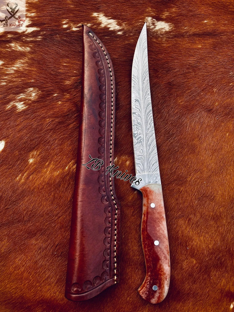 Hand Forged Damascus Steel Fishing Fillet Knife – ZB Knives Store