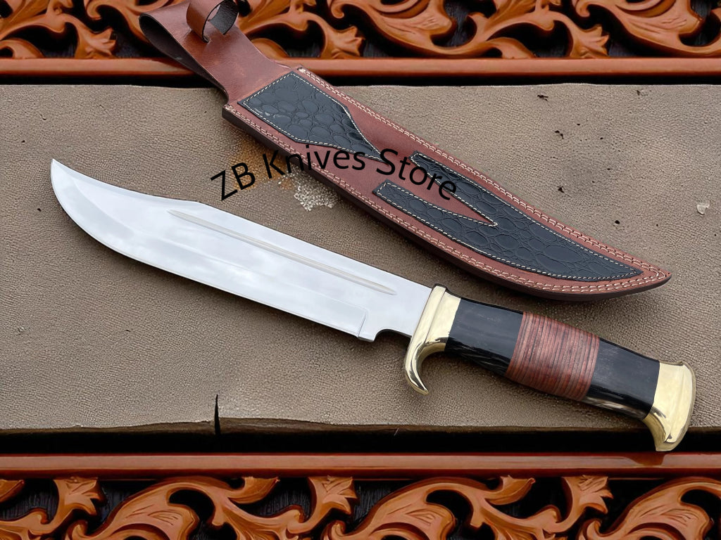 Crocodile Dundee Knife – 18" 440c Steel Blade with Buffalo Horn Handle ...